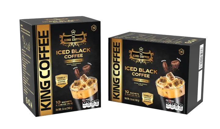 King Coffee 3in1 Iced Black Instant Coffee - Case 36ct. Box of 10 Sach